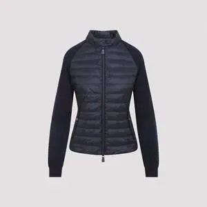 Moncler Padded Stretch Viscose Blend Cardigan - Blue