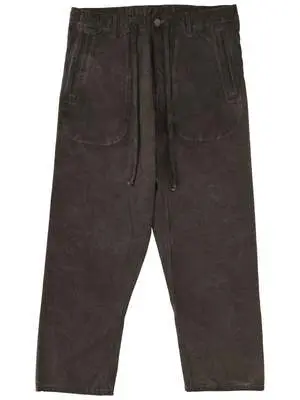 UMA WANG Overdyed Denim Drawstring Pants - Grey