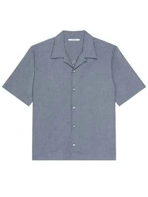 Givenchy Checkered Short-sleeved Cotton Shirt For - Blu