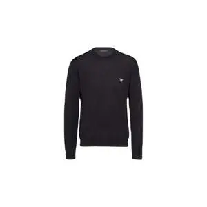Prada Fine Knit Crewneck Pullover - Nero