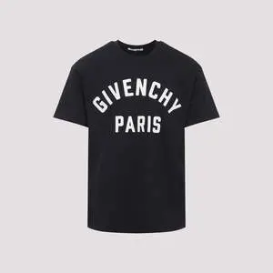 Givenchy T-shirt In Cotton With Paris Embroidery - Black