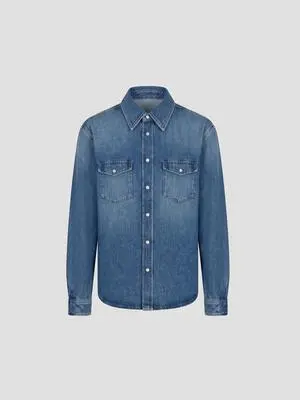 Givenchy Denim Shirt With Pocket Detail - Medium Blue