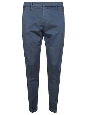 DONDUP Flat-front Gabardine Trousers - Blu