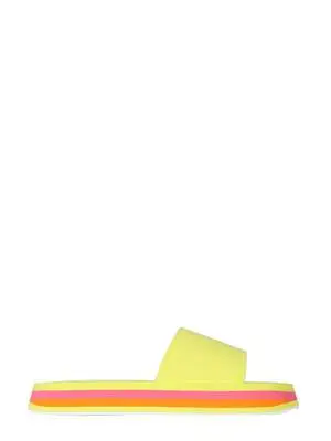 MSGM Striped Pattern Slide Platform Sandals - Yellow