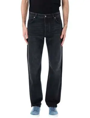 Givenchy Couture Seam Straight Fit Shadow Washed Jeans - Black