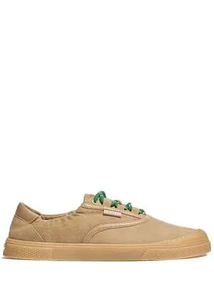 Moncler Leather High-top Sneakers With Rubber Sole - Beige