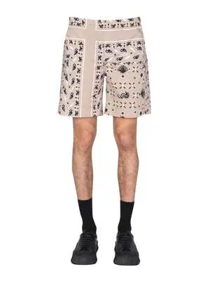 MSGM Paisley Pattern Bermuda Shorts - Beige