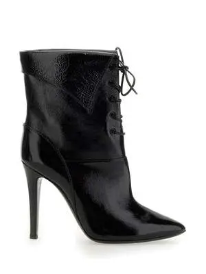 Philosophy Di Lorenzo Serafini Nappa Leather Lace-up High Heel Boots - Black