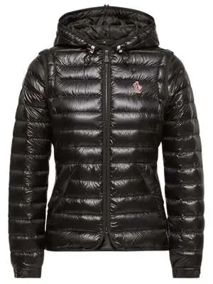 Moncler Down-filled Coat With Detachable Sleeves - Black