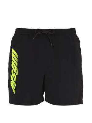 MSGM Logo Print Bermuda Shorts - Black