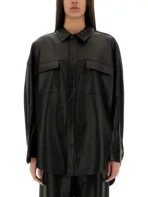 Michael Kors Oversized Leather Jacket - Black