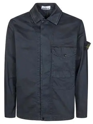 Stone Island Patch Zip Shirt - Nero
