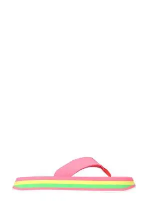 MSGM Striped Thong Sandals With 3.5 Cm Platform Sole - Fuchsia