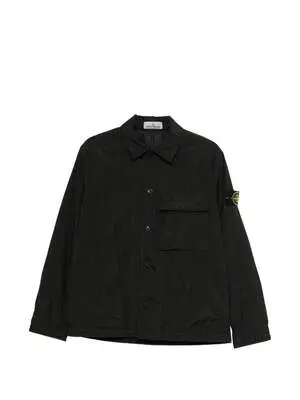 Stone Island Painted Nylon Overshirt Size - Black