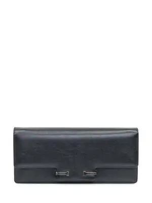 TOM FORD Elegant Mini Leather Clutch With Metallic Closure - Black