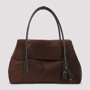 TOM FORD Suede Leather Eclipse Large Shoulder Bag - Brown