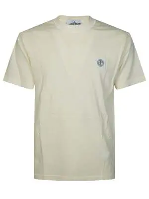 Stone Island Compass-patch Cotton T-shirt - Bianco