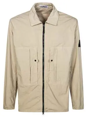 Stone Island Mercerized Organic Cotton Ripstop Overshirt - Beige