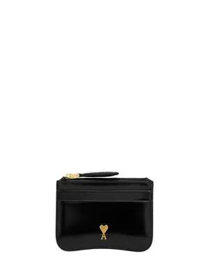 AMI Paris Glazed Leather Paris Paris Compact Wallet