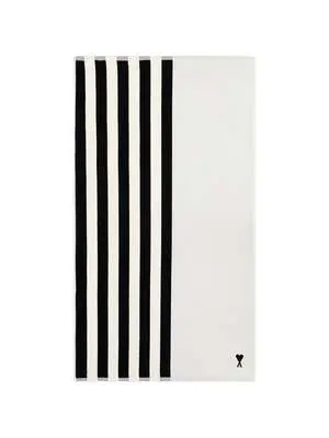 AMI Paris Mini Heart Patterned Towel - Noir/blanc