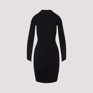 COURREGES Ribbed Knit Mini Dress - Black