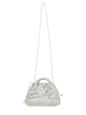 Hereu Bombon Crinkled Metallic Leather Bag - Silver