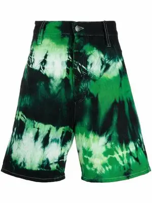 AMI Paris Bermuda Shorts With Tie Dye Pattern - Multicolour
