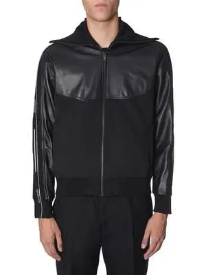 Givenchy Zipped Bomber Jacket With Leather Accents