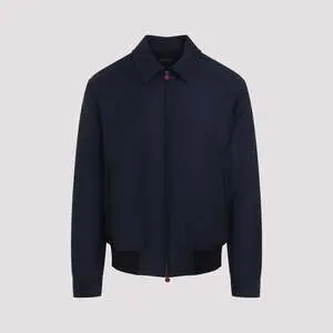 Kiton Premium Wool Bomber Jacket - Blue