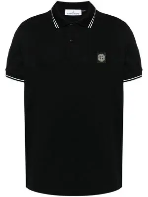 Stone Island Short-sleeved Polo Shirt Mini Fit - Black