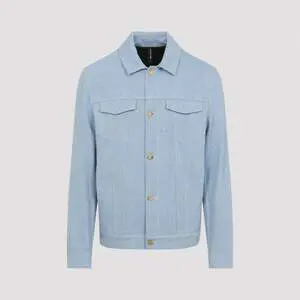 Kiton Pocket Button Cotton Jacket - Blue