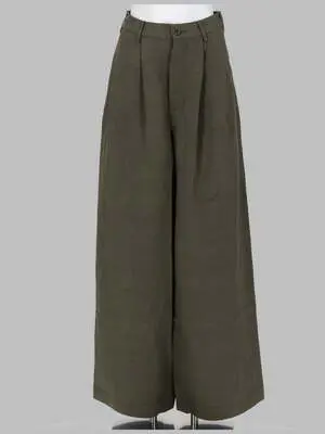 UMA WANG Wide-leg Pleated Linen Blend Trousers