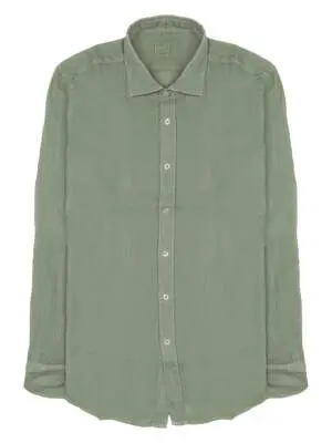120% Lino Linen Button-up Shirt - Green