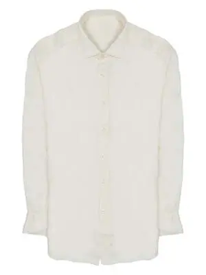 120% Lino Linen Button-up Shirt - White