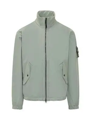 Stone Island Jacket Tecnica With Zip And Patch Logo Ss26 - Sage