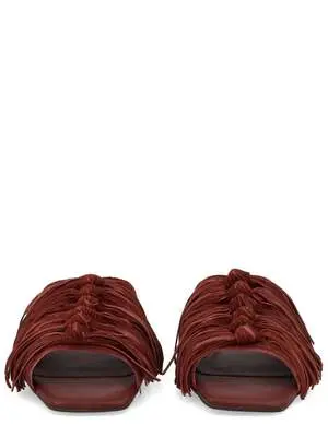 Ash Chic Mini Flats With Fringe Detailing