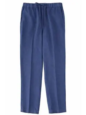 120% Lino Lightweight Linen Trousers - Blue