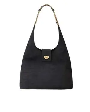 Elisabetta Franchi Croc Effect Chain Strap Handbag