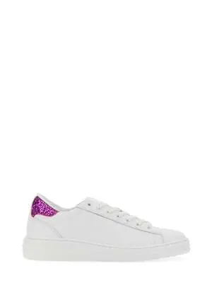 MSGM Logo Printed Low-top Sneakers - Fuchsia