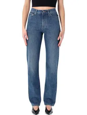 Givenchy Straight Fit Jeans With Engraved Button Detail - Medium Blue