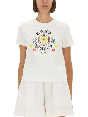 Casablanca Fitted Organic Cotton T-shirt - White