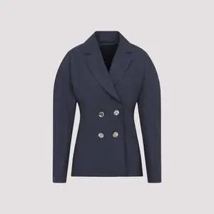 Givenchy Balloon Sleeve Double Wool Jacket - Blue
