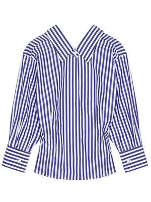 Givenchy GIVENCHY Long-Sleeved Striped Cotton Poplin Shirt Blu