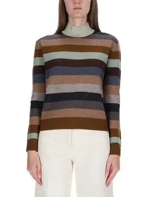 Tory Burch Striped Merino Wool Pullover - Multicolour