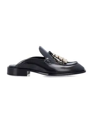Loewe The Edge Loafer With Metal Chain Detailing - Black