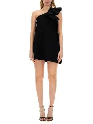 MSGM Mini Dress With Ruffles Regular Fit - Black