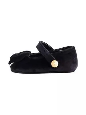 Balmain Mini Ballet Flats With Bow - Black