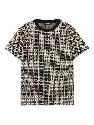 Balmain All-over Monogram T-shirt - Black