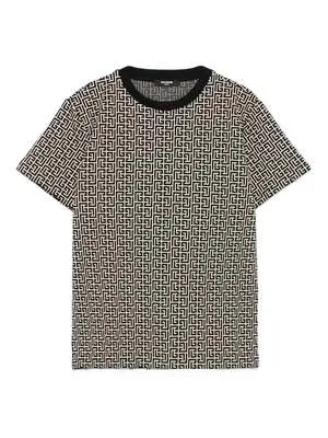 Balmain All-over Monogram T-shirt - Black