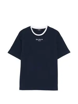 Balmain Relaxed Fit T-shirt With Embroidered Logo - Blu